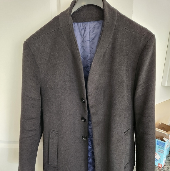 Lavnis | Jackets & Coats | Lavnis Mens Trench Coat Long Wool Blend ...